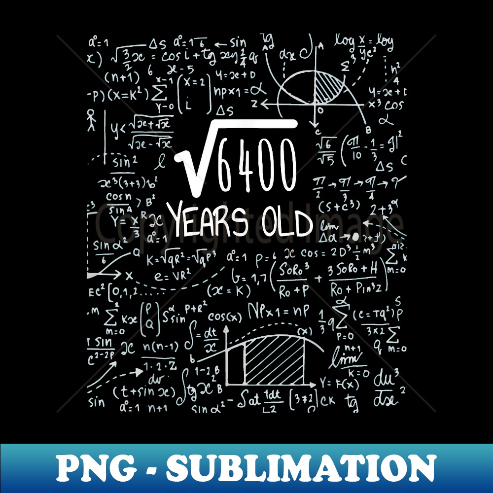 Square Root of 6400 80 Years Old - 80th Birthday - High-Qual | Inspire ...