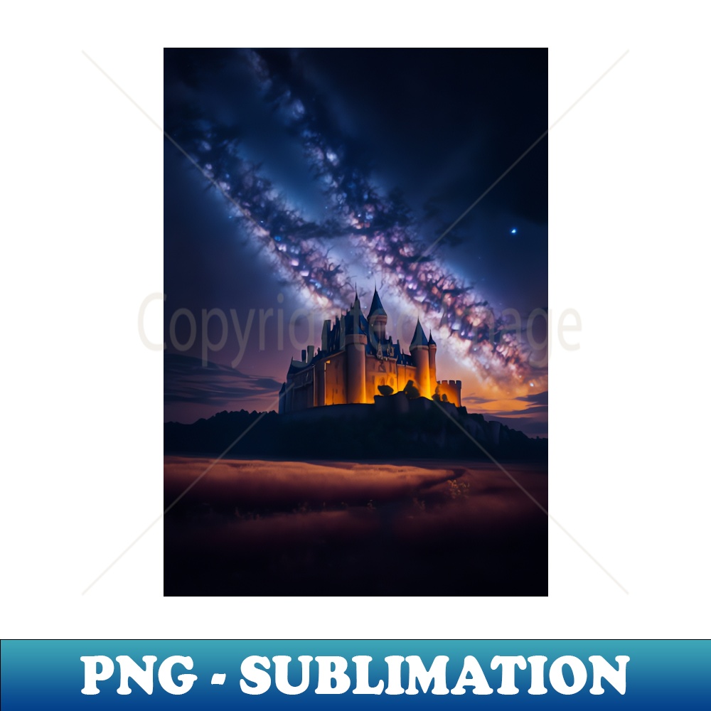 Castle with Milky way and grain field - Exclusive PNG Sublim | Inspire ...