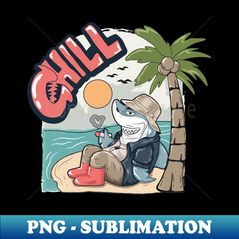 Shark relaxing on the beach - PNG Transparent Sublimation Fi | Inspire ...