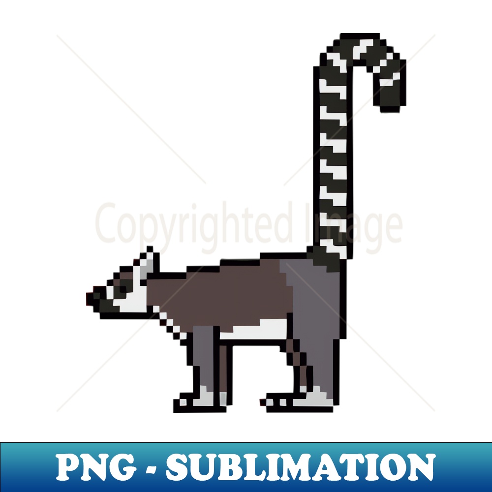 Ring tailed lemur animal pixel - Modern Sublimation PNG File | Inspire ...
