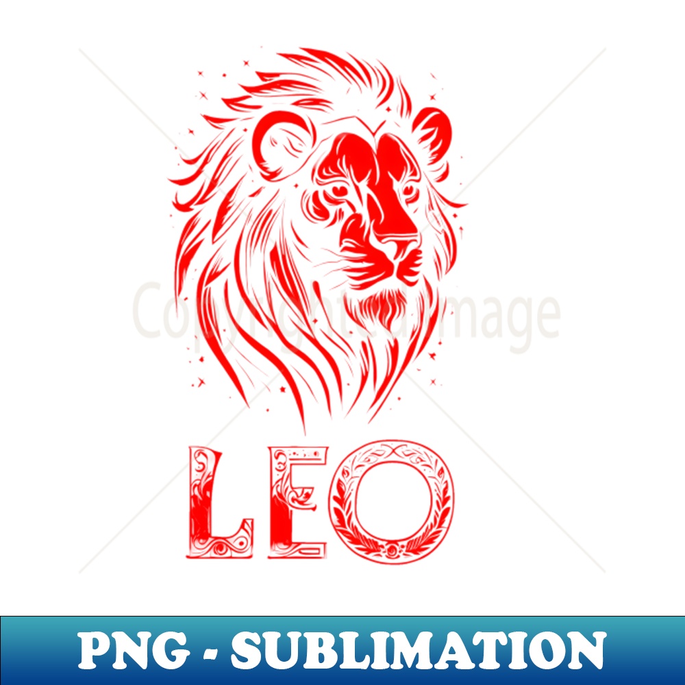 Red Leo Zodiac - Modern Sublimation PNG File - Vibrant and E | Inspire ...