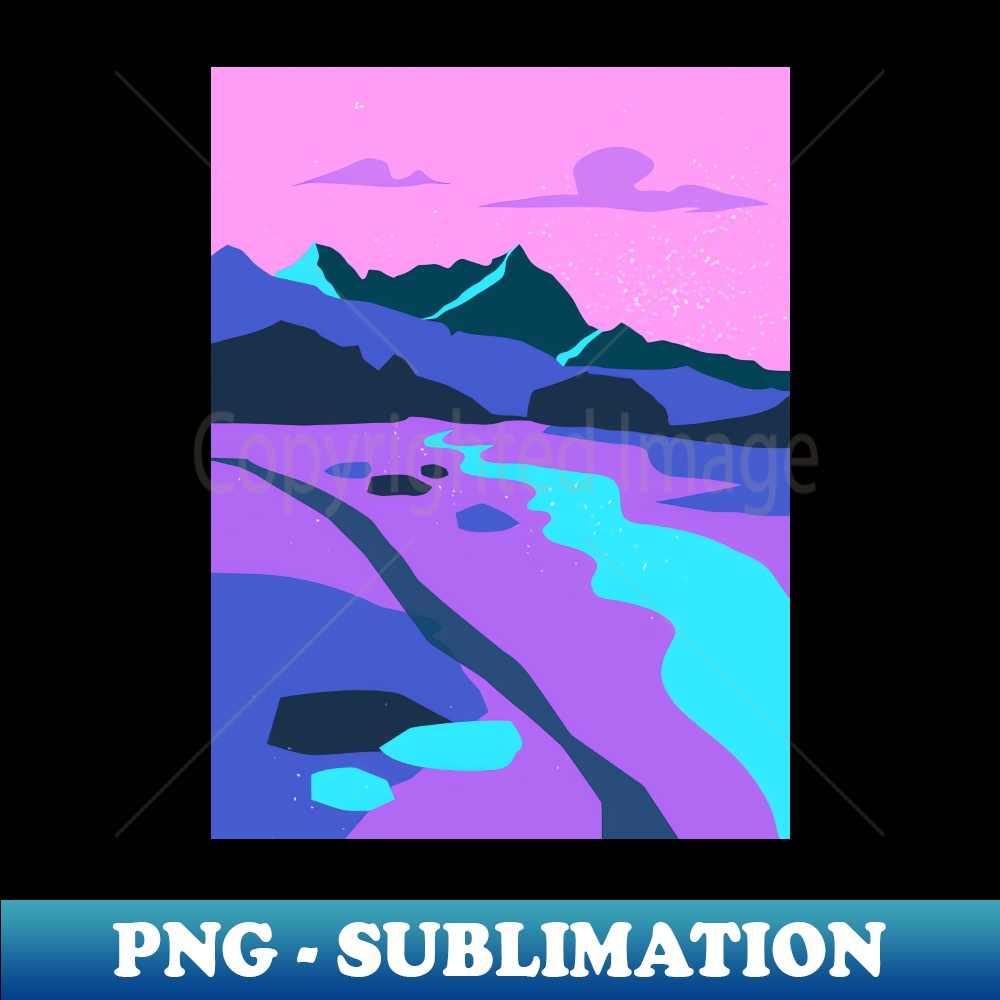 Landscape art Aesthetic art Vaporwave Retro 90s Nature Mount | Inspire ...