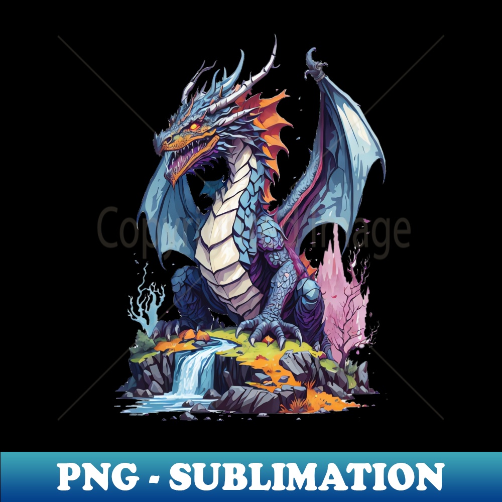 Azure Titan Giant Blue Dragon - Instant Sublimation Digital | Inspire ...