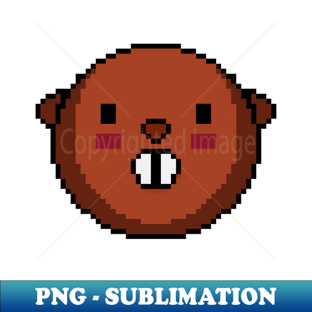 Pixelated Beaver Head - Funny Beaver - PNG Transparent Subli | Inspire ...