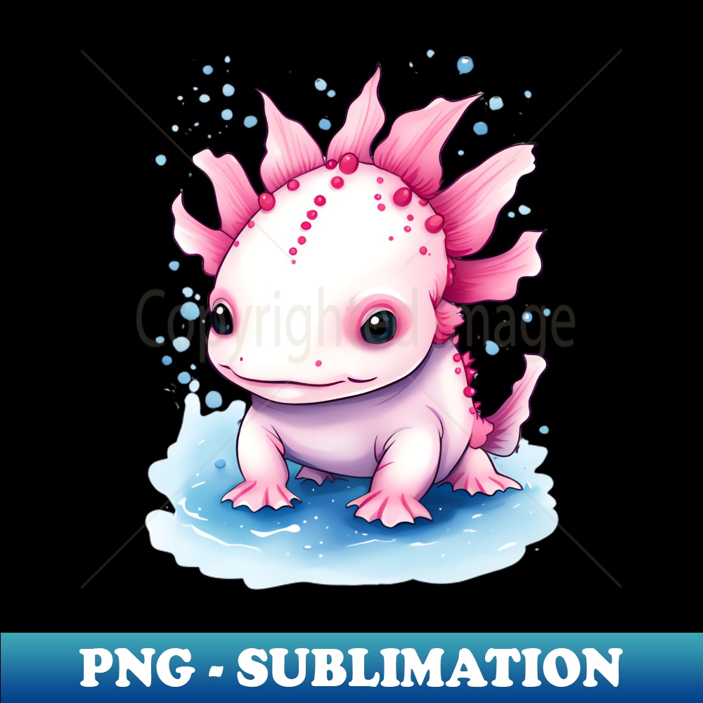 Chibi Axolotl - Adorable Aquatic Creature - Vintage Sublimat | Inspire ...