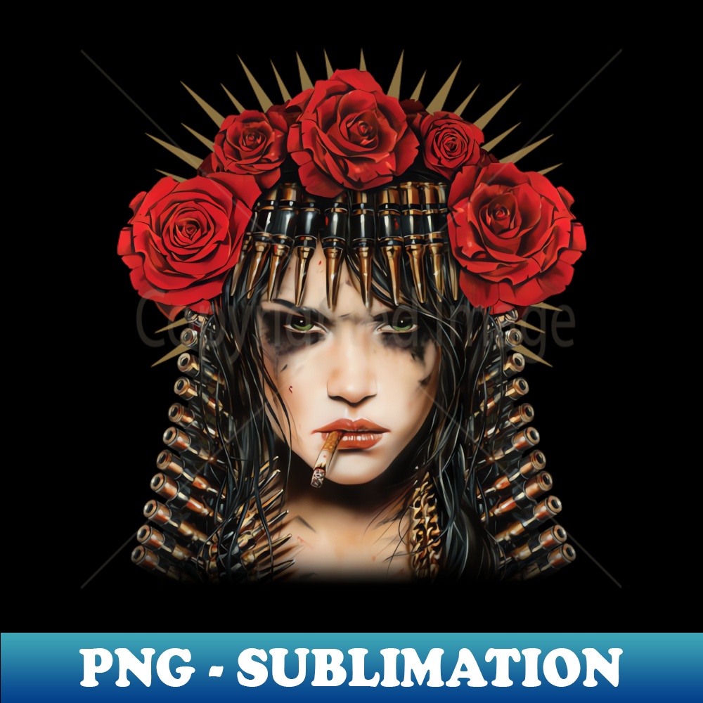 Girl red rose smoking - Exclusive Sublimation Digital File - | Inspire Uplift