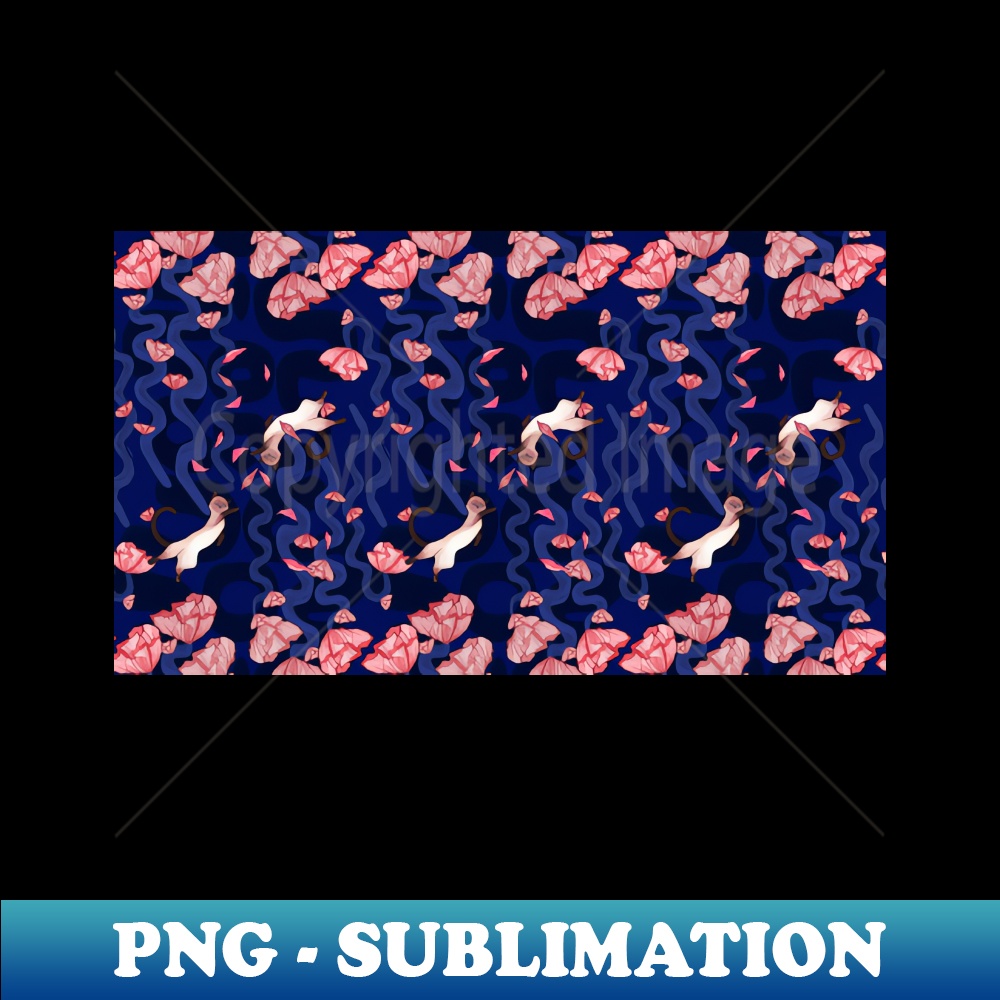 Siamese cats playing with pink flowers - Instant PNG Sublima | Inspire ...