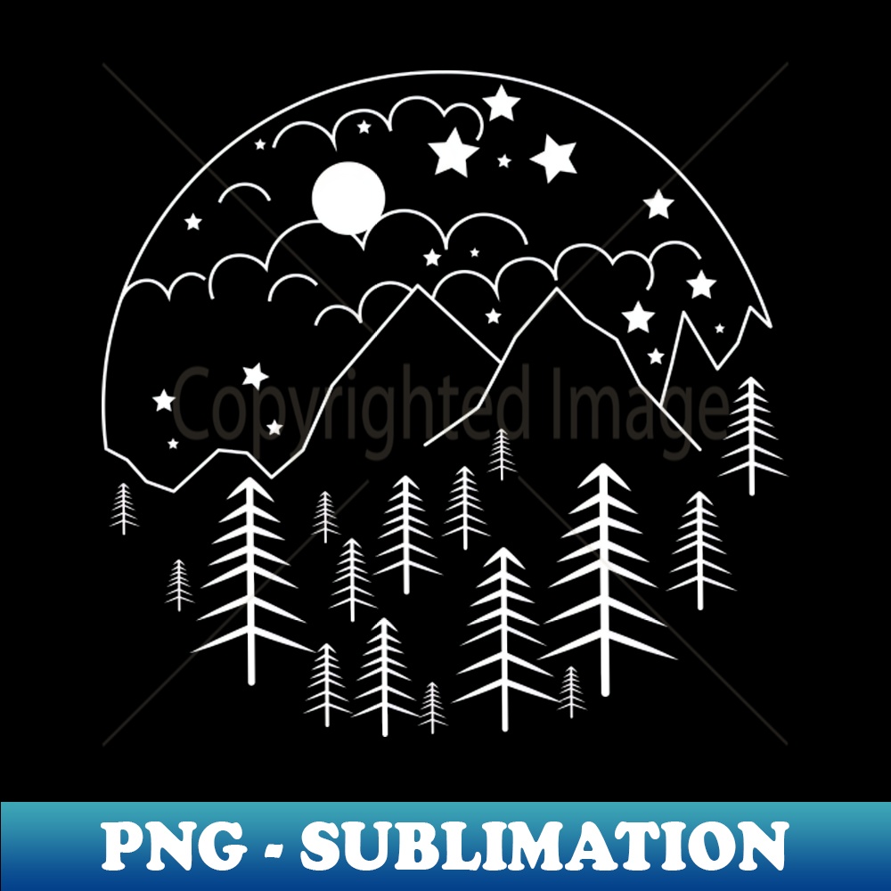 Simple and clean night line art - Creative Sublimation PNG D | Inspire ...
