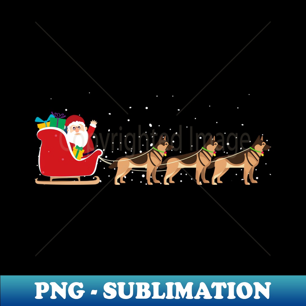 German Sheperd Santa Christmas Sleigh - Funny German Sheperd | Inspire ...