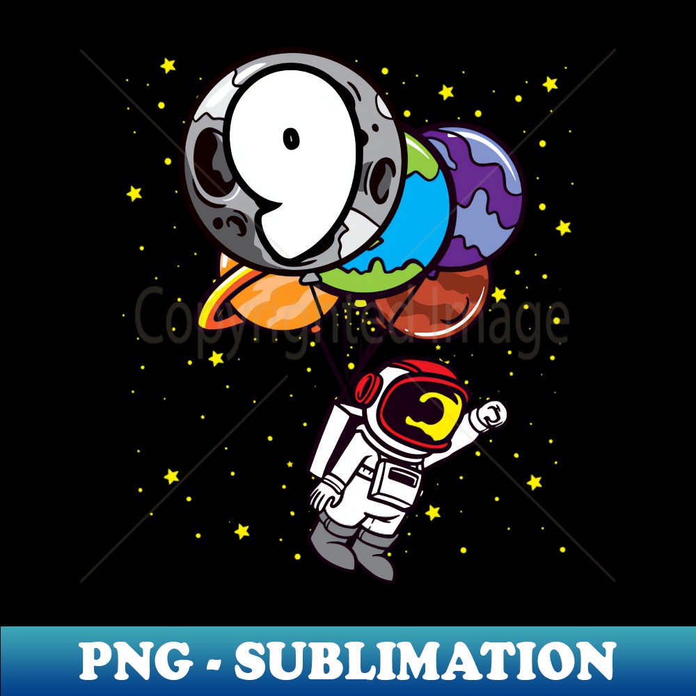 9th Birthday Astronaut 9 Years Old Planets Boys - Instant Su | Inspire ...