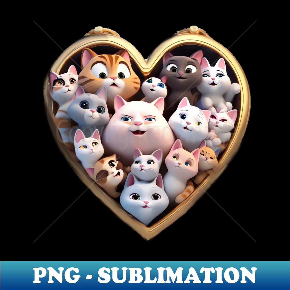 Cute cats and kittens posing for a photo - PNG Sublimation D | Inspire ...
