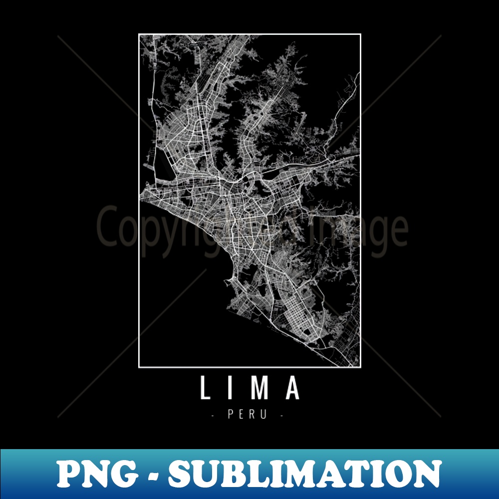 Lima Peru Minimalist Map - Decorative Sublimation PNG File - | Inspire Uplift