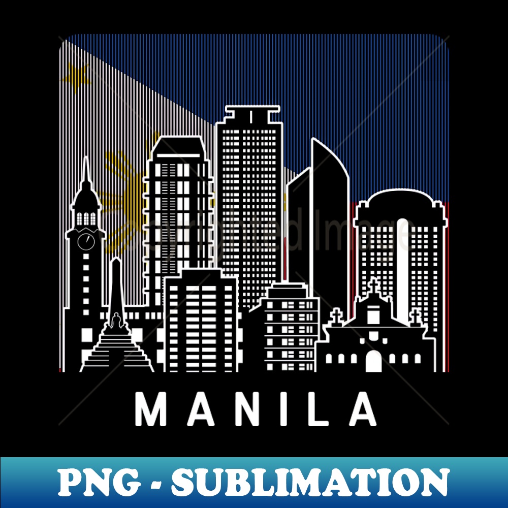 Manila NCR Skyline Philippines Flag - Modern Sublimation PNG | Inspire ...