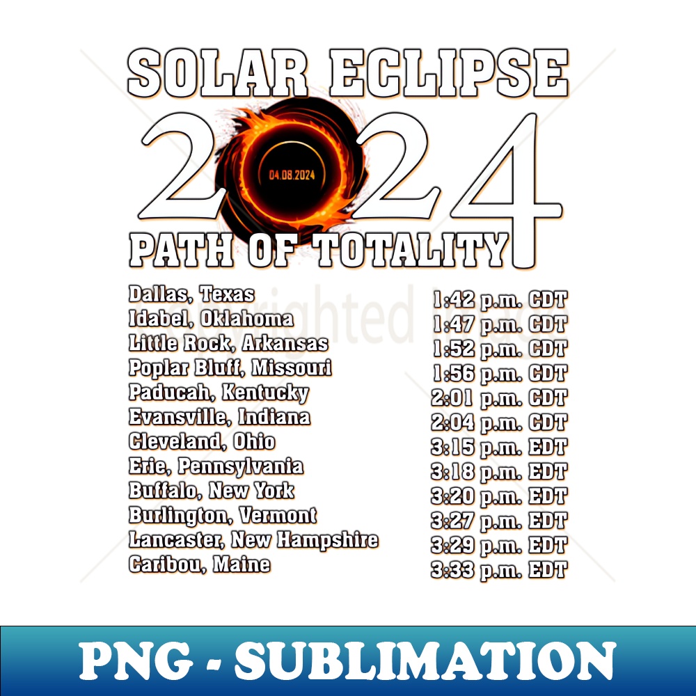 2024 Total Solar Eclipse Path 040824 - Unique Sublimation PN | Inspire ...