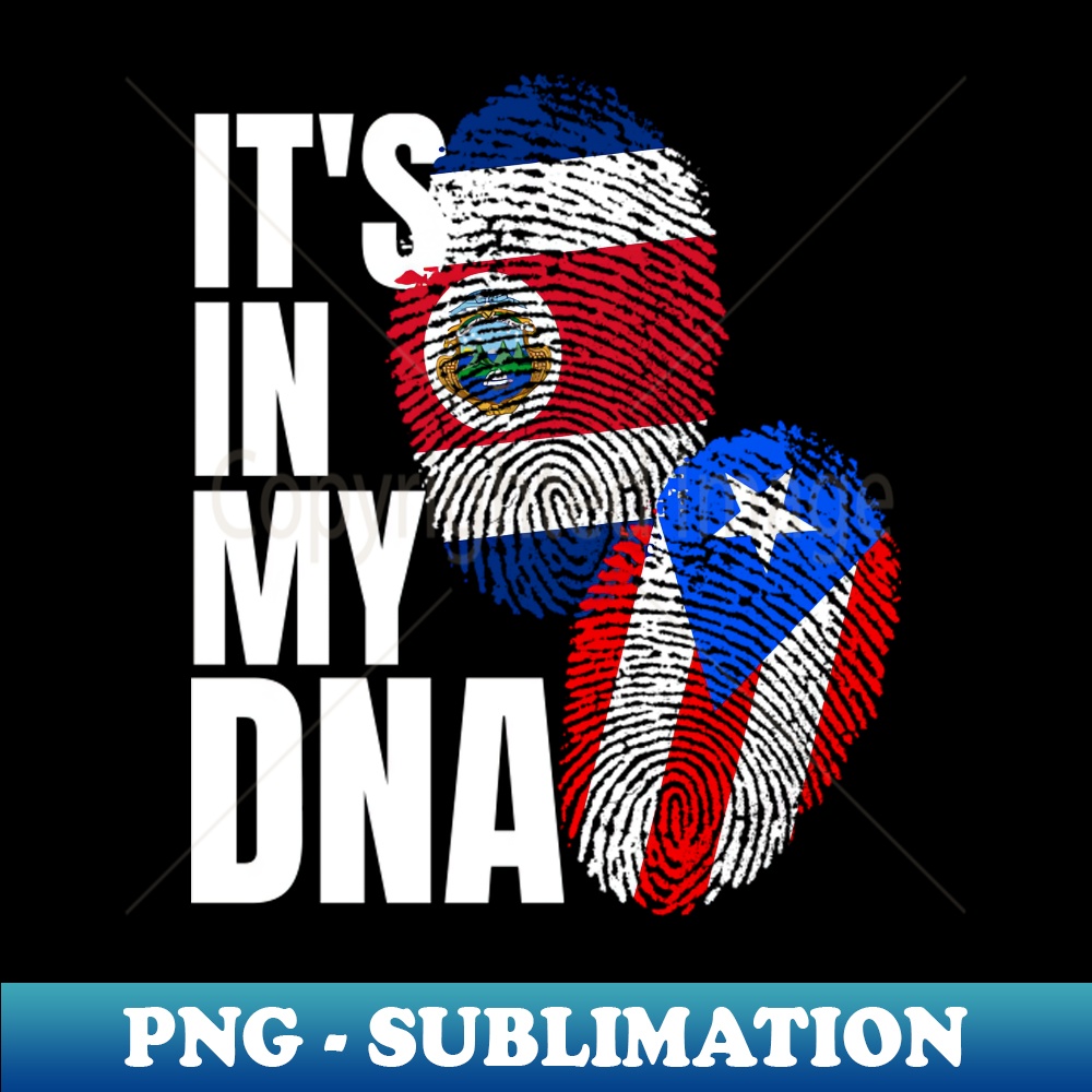 Costa Rican And Puerto Rican DNA Flag Heritage Gift - Instan | Inspire ...
