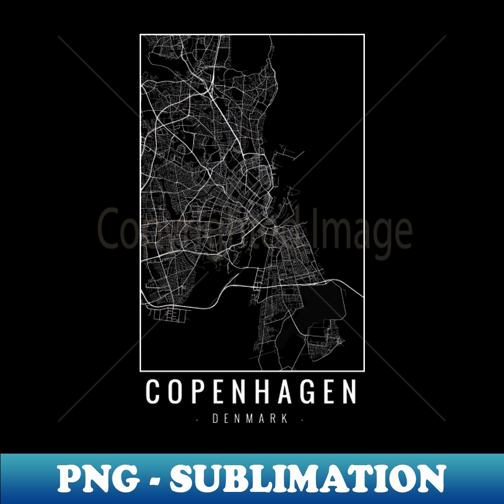 Copenhagen Denmark Minimalist Map - Sublimation-Ready PNG Fi - Inspire ...