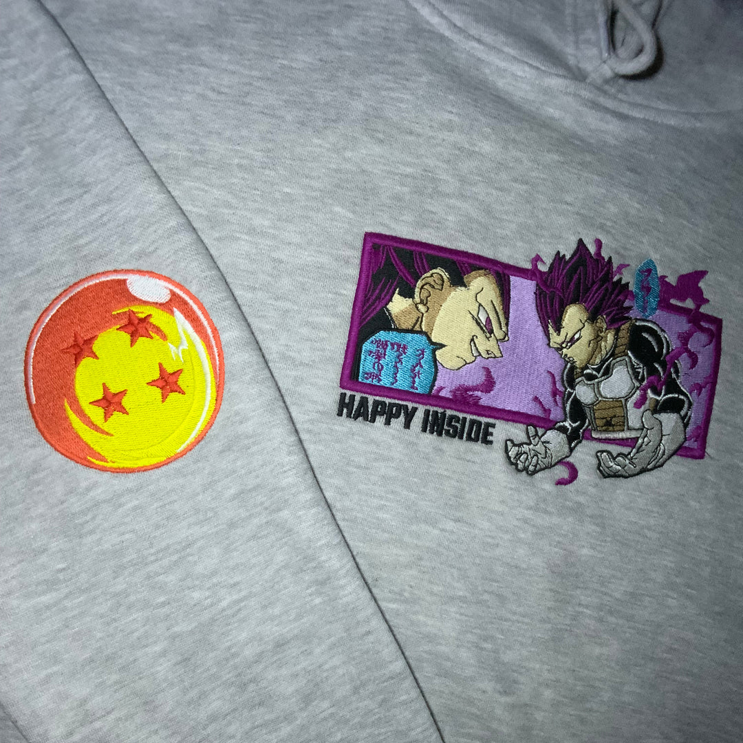 Dragonball Happy Inside Super Saiyan God Vegeta Embroidered | Inspire Uplift