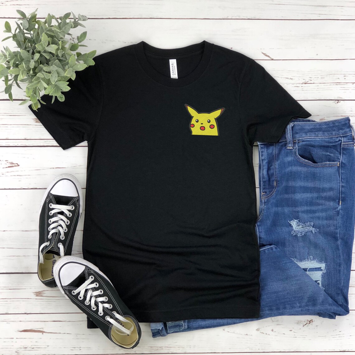 Pokemon Inspired Pikachu Meme Embroidered Shirt, Pokemon Shi | Inspire ...
