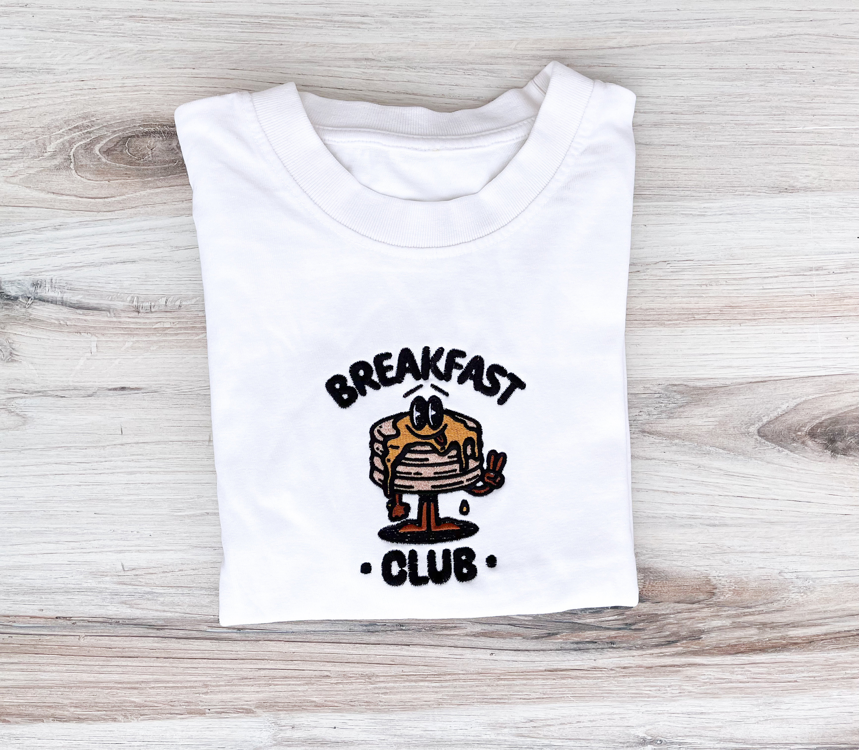 Embroidered Breakfast Club Shirt, Retro Vintage Tee, 7 | Inspire Uplift