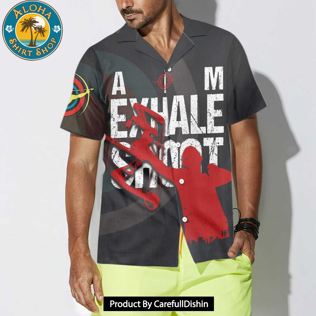 Aim Exhale Shot Cool Archer Archery Hawaiian Shirt | Inspire Uplift