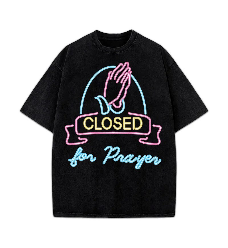 Closed for Prayers Neon Sign Praying Hands Graphic Design St | Inspire ...