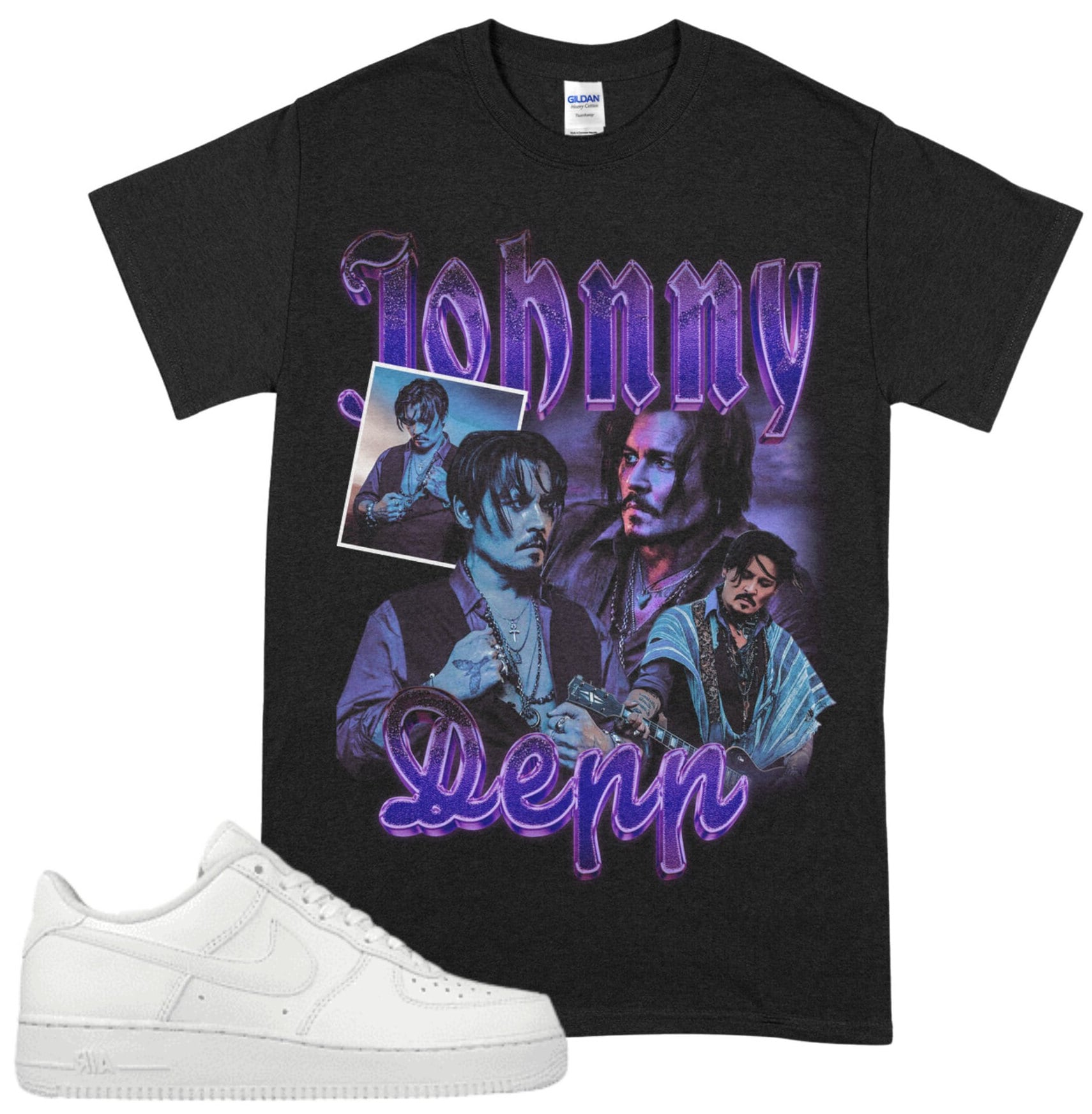 JOHNNY DEPP Vintage Shirt, Johnny Depp Homage Tshirt - Inspire Uplift