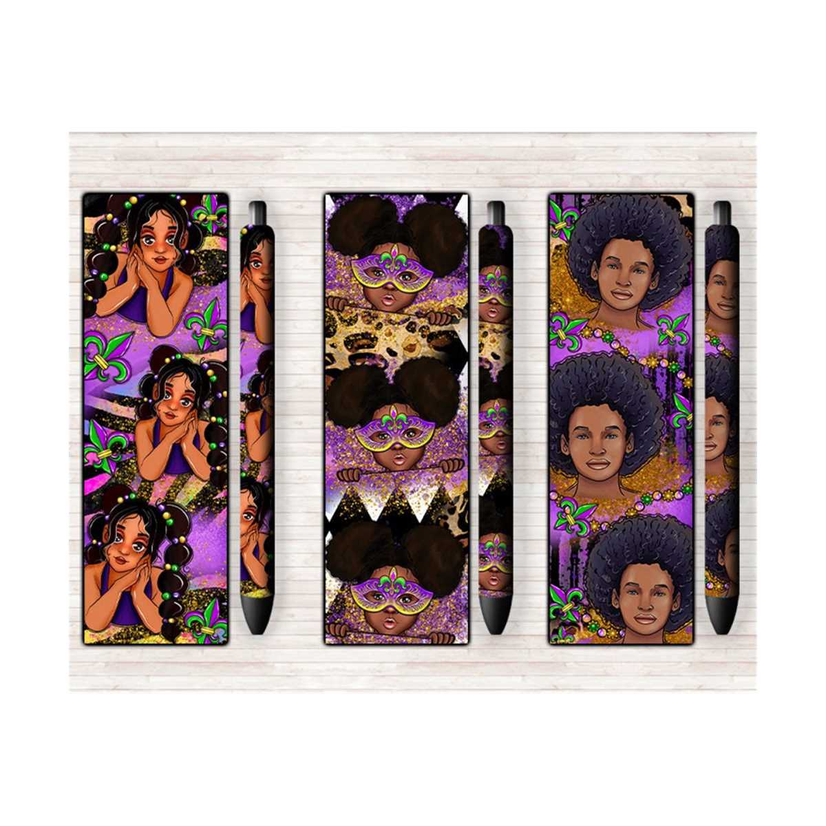 Afro little girl Png, Mardi Gras Pen Wraps Png, girl Pen png - Inspire ...