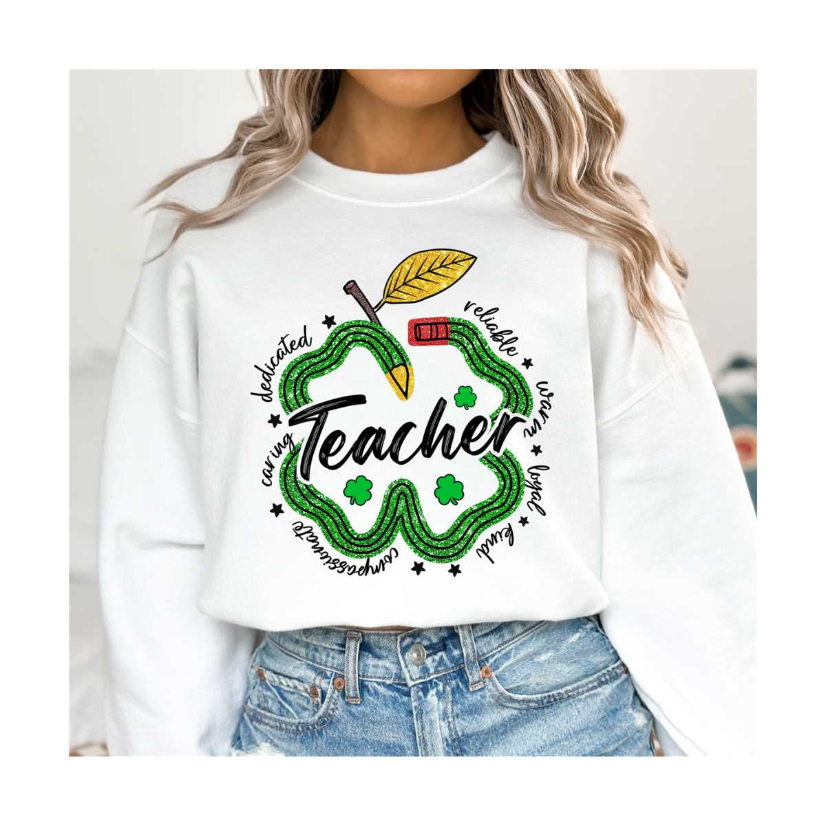 St Patrick Day Teacher PNG, Glitter Teacher png, Cute Teache - Inspire ...