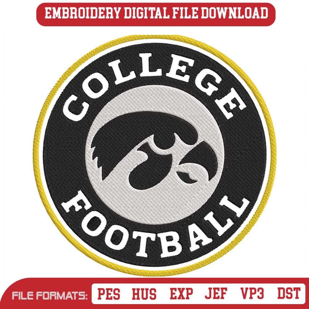 Logo Fight For Iowa College Football Embroidery Designs File - Inspire ...