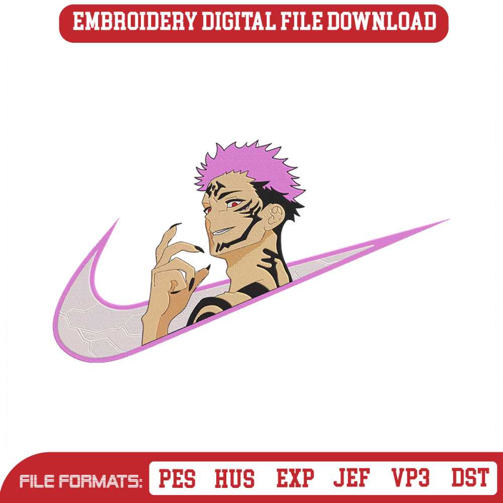 Yuji Itadori With Nike Logo Embroidery Designs File, Jujutsu | Inspire ...