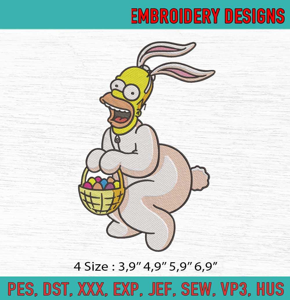 Disney The Simpsons Homer Simpson Easter Bunny Machine Embro - Inspire ...