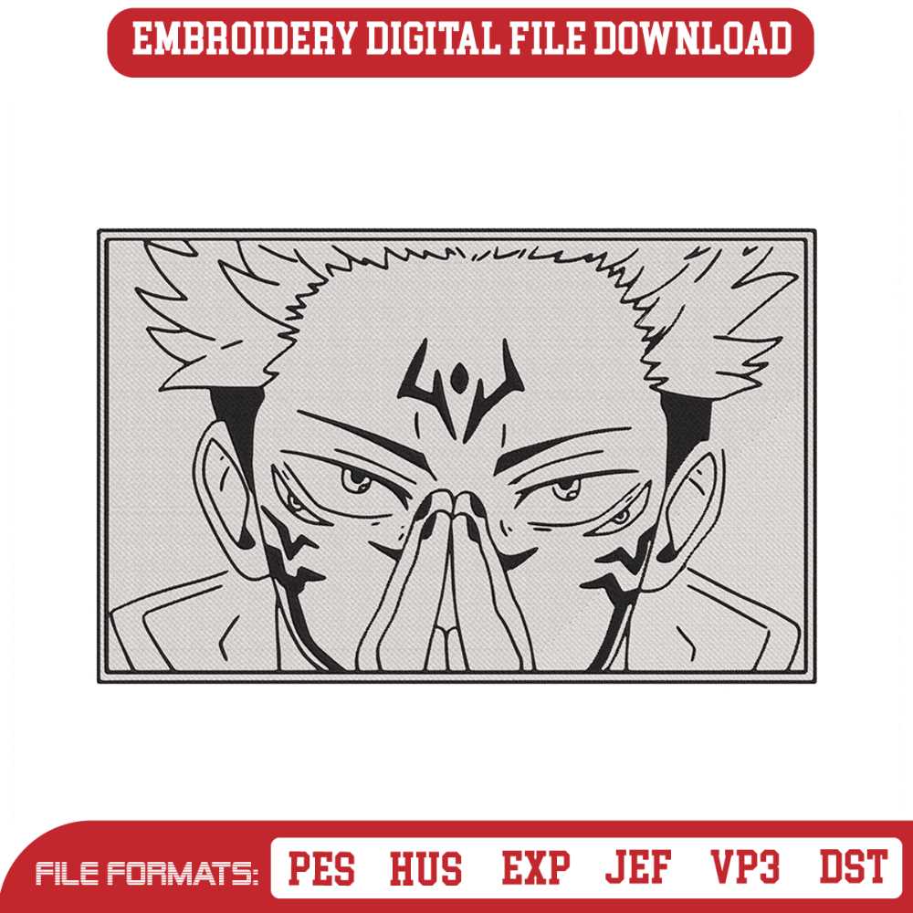 Itadori Yuji Embroidery Designs File, Jujutsu Kaisen Machine - Inspire ...