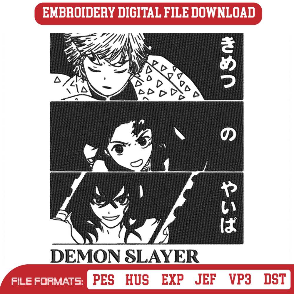 Demon Slayer Character Embroidery Designs File, Demon Slayer | Inspire ...