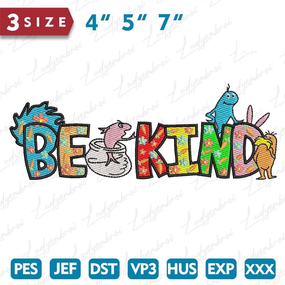 Dr Be Kind Easter Embroidery Machine Design, Movie Character - Inspire ...