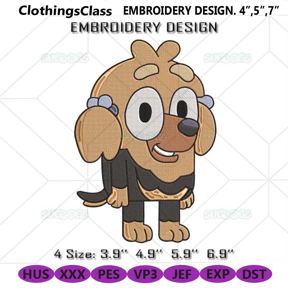 Missy Bluey Embroidery, Missy Dog Embroidery - Inspire Uplift