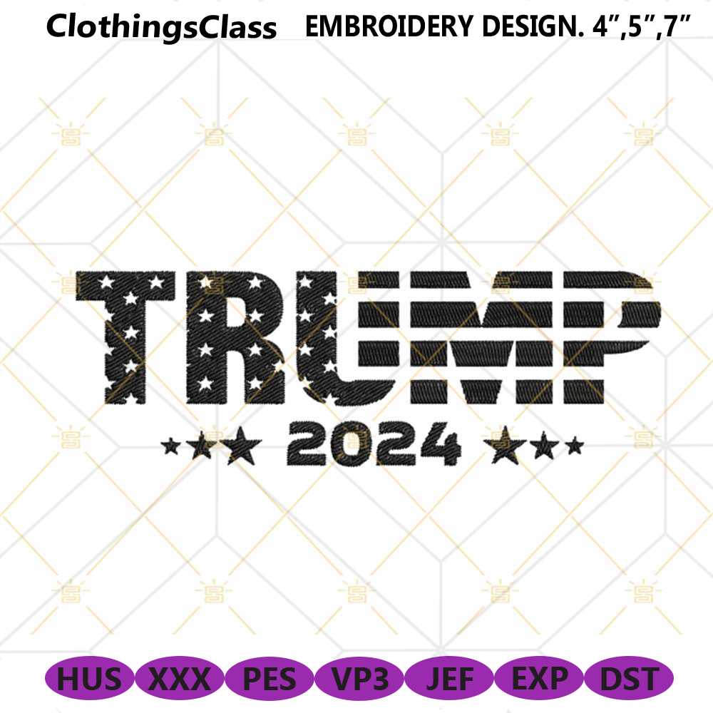 Trump 2024 US Flag Embroidery Designs, Take America Back Emb | Inspire ...