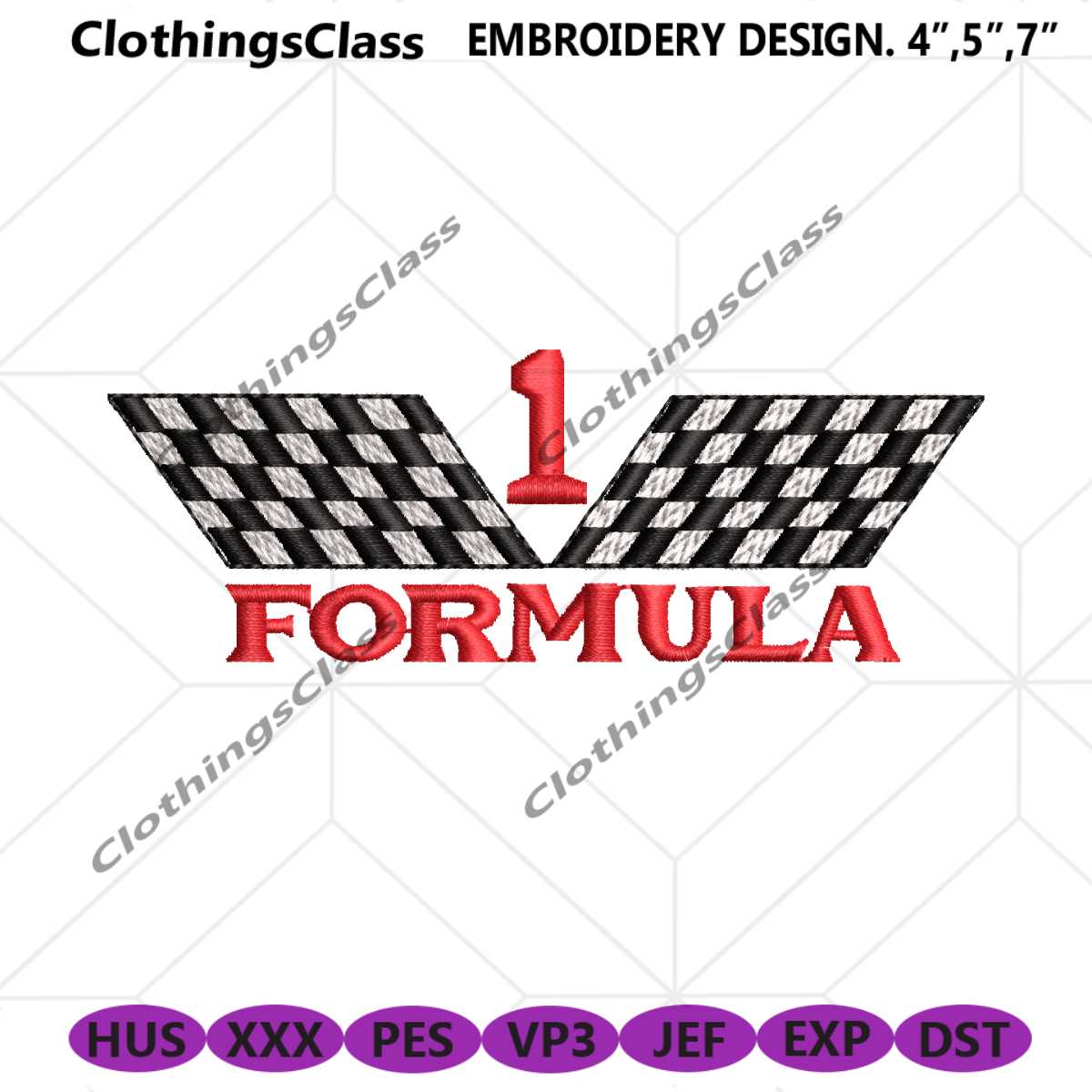 Formula 1 Logo Embroidery Design File Formula 1 File Instant - Inspire ...