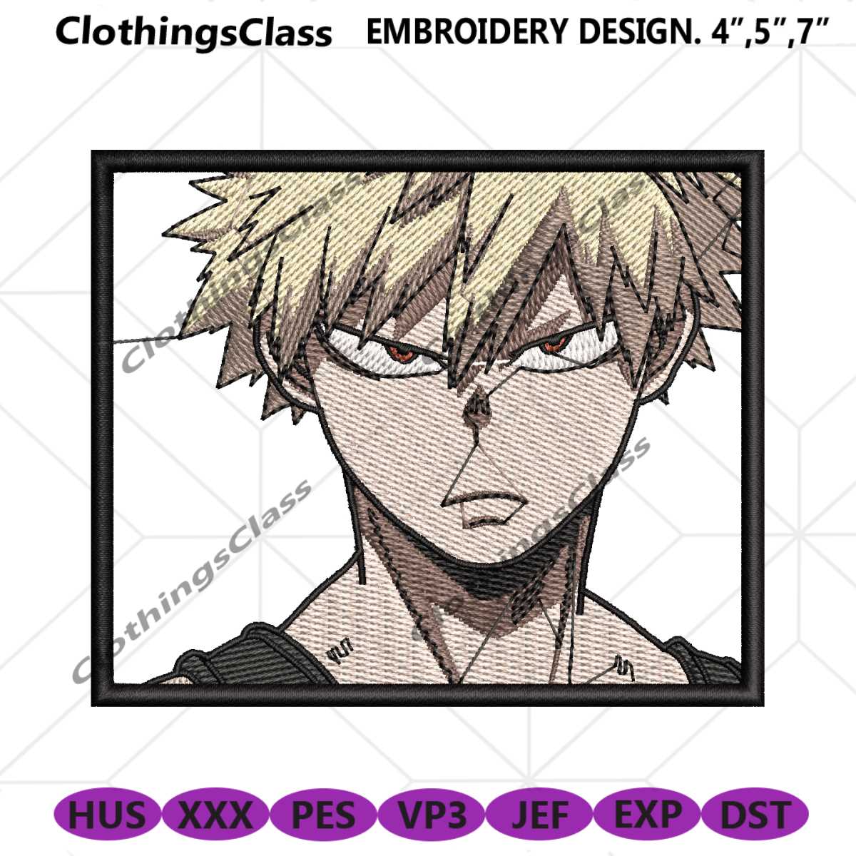 Katsuki Bakugo Embroidery Design My Hero Academia Anime Embr | Inspire ...
