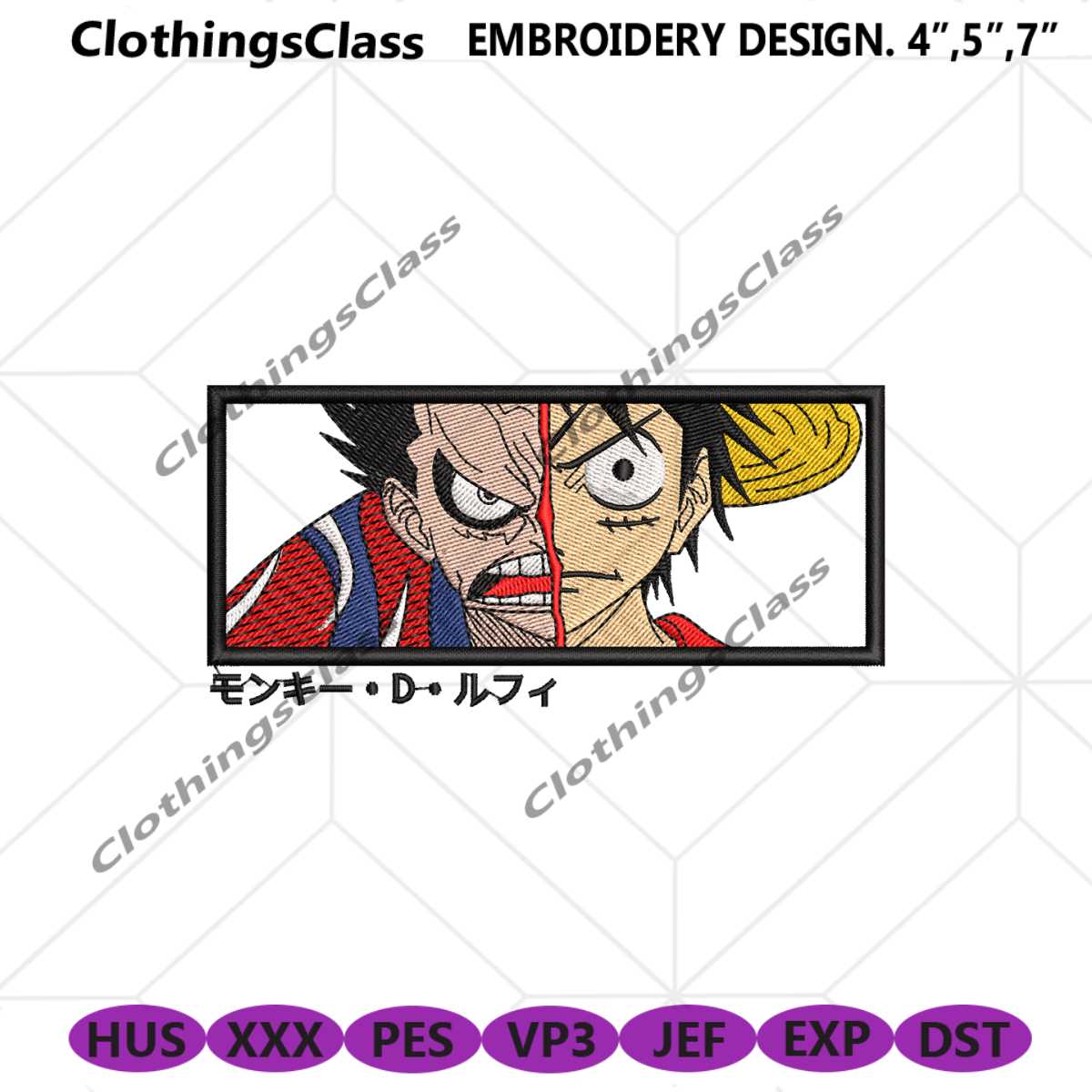 Luffy x Luffy Gear 4 Embroidery One Piece Anime | Inspire Uplift