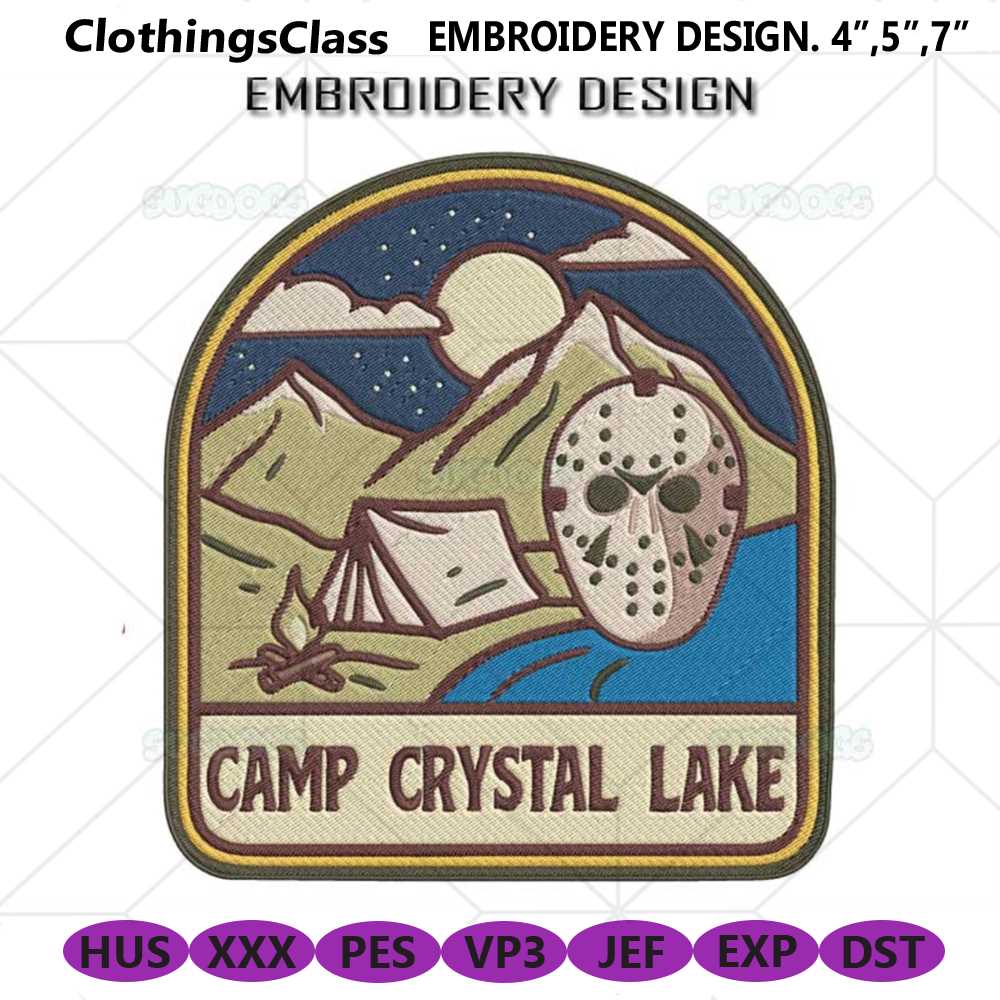 Camp Crystal Lake Embroidery Design File, Jason Vorhees Embr | Inspire ...