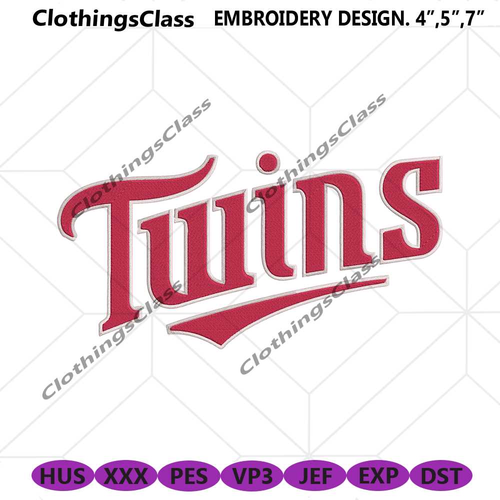 Twins MLB Logo Embroidery, Twins Baseball Embroidery Digital - Inspire ...