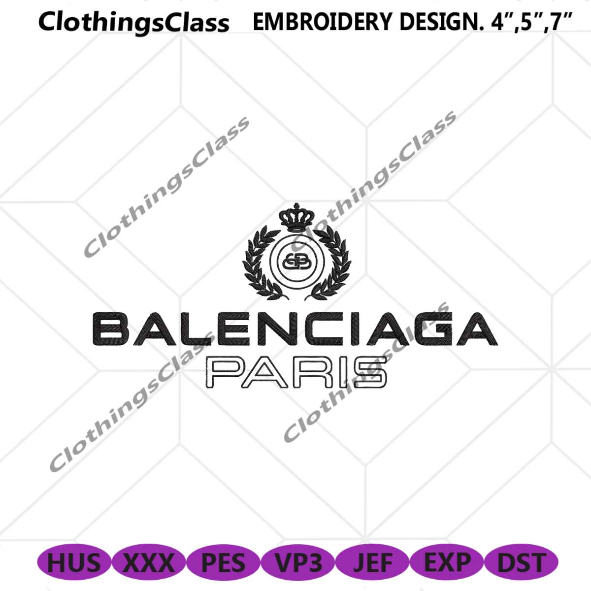 Balenciaga Paris Outline Logo Embroidery Fonts Design Downlo - Inspire ...