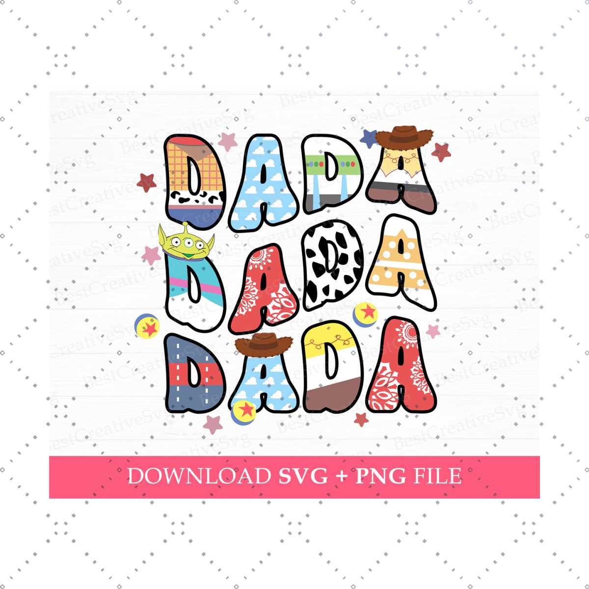 Toy Friends Dada Svg, Family Vacation Svg, Dada Birthday Svg | Inspire Uplift