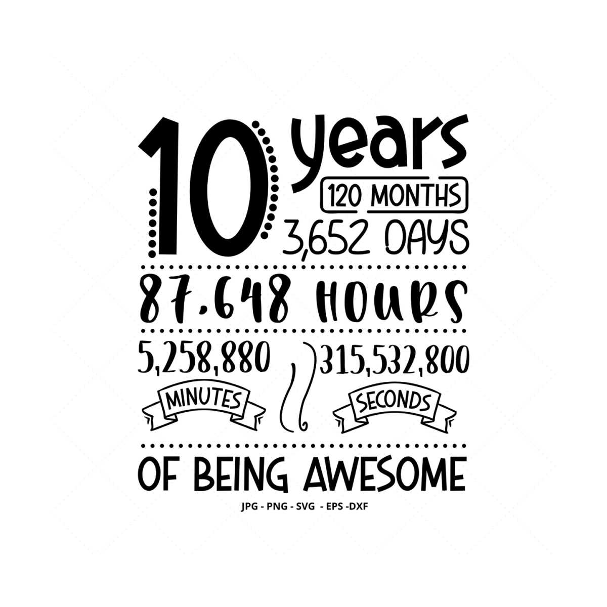 10 Year Old Birthday SVG, T Shirt Printable Design, 10th Bir | Inspire ...