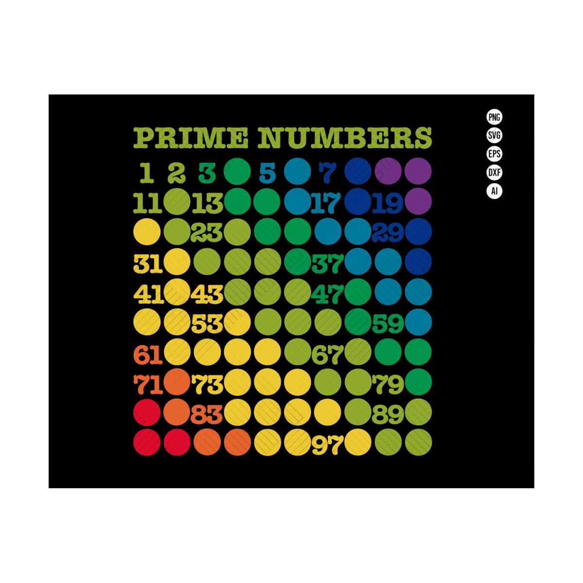 Rainbow Grid Of Prime Numbers School Teacher SVG PNG , Grid - Inspire ...