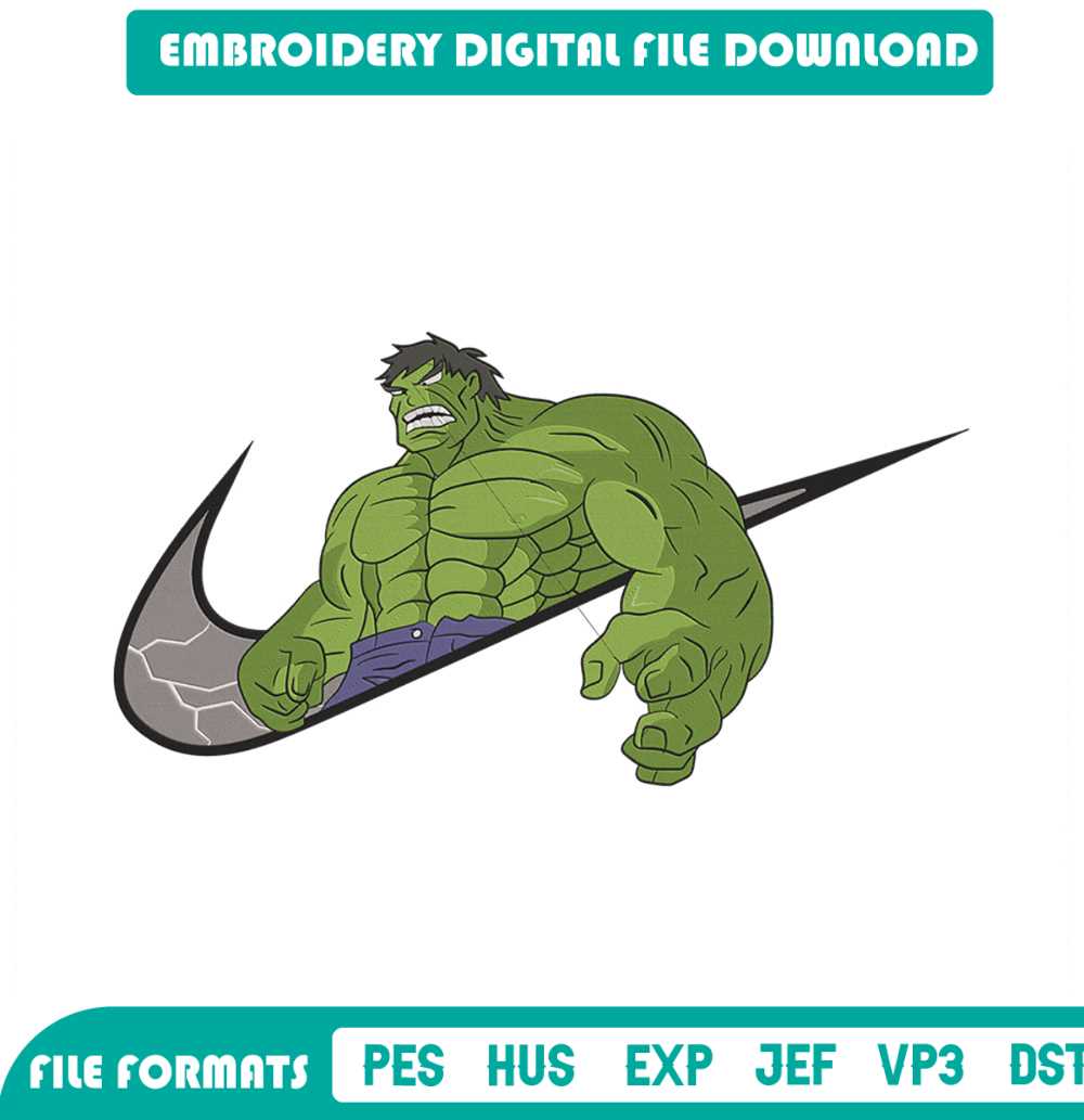 Nike With Hulk Embroidery Designs File Nike x Marvel Machine | Inspire ...