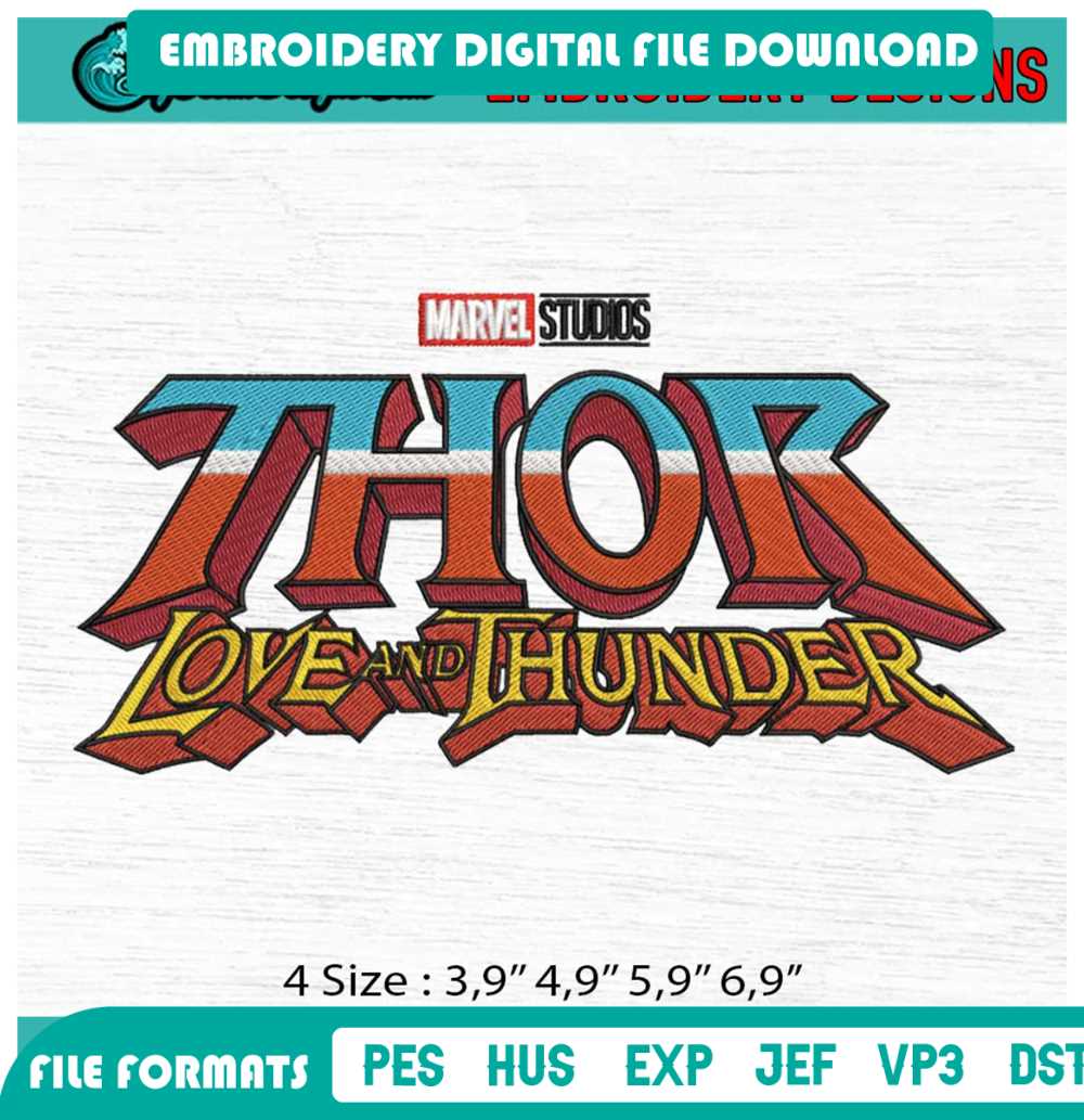 Thor Love And Thunder Logo Embroidery Marvel Thor Logo Embro | Inspire Uplift