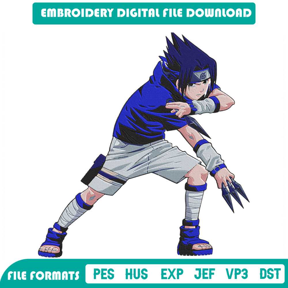 Nike x Uchiha Sasuke Attack Embroidery Designs File | Inspire Uplift