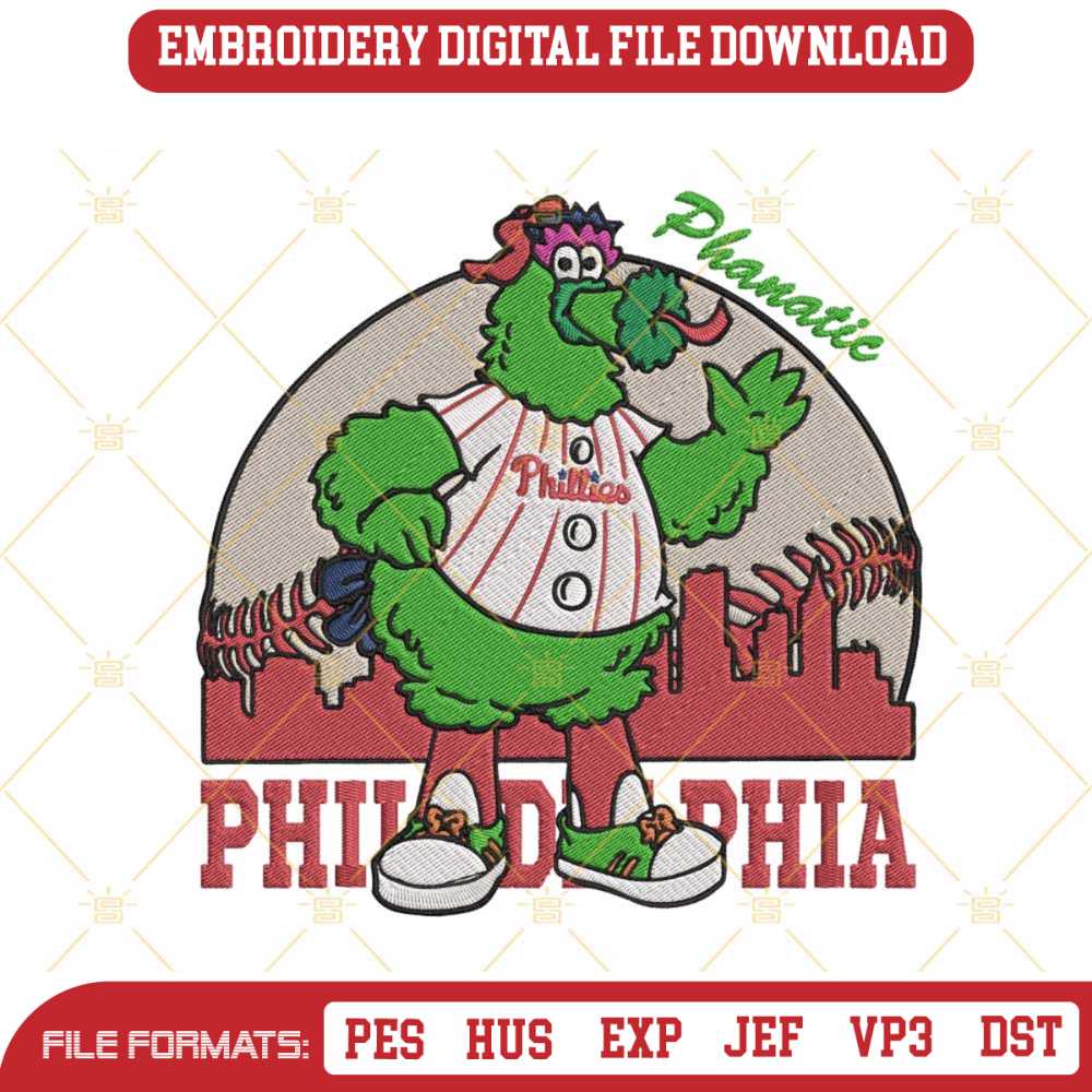 Philadelphia Phillies Phillie Phanatic Embroidery Design Fil | Inspire Uplift