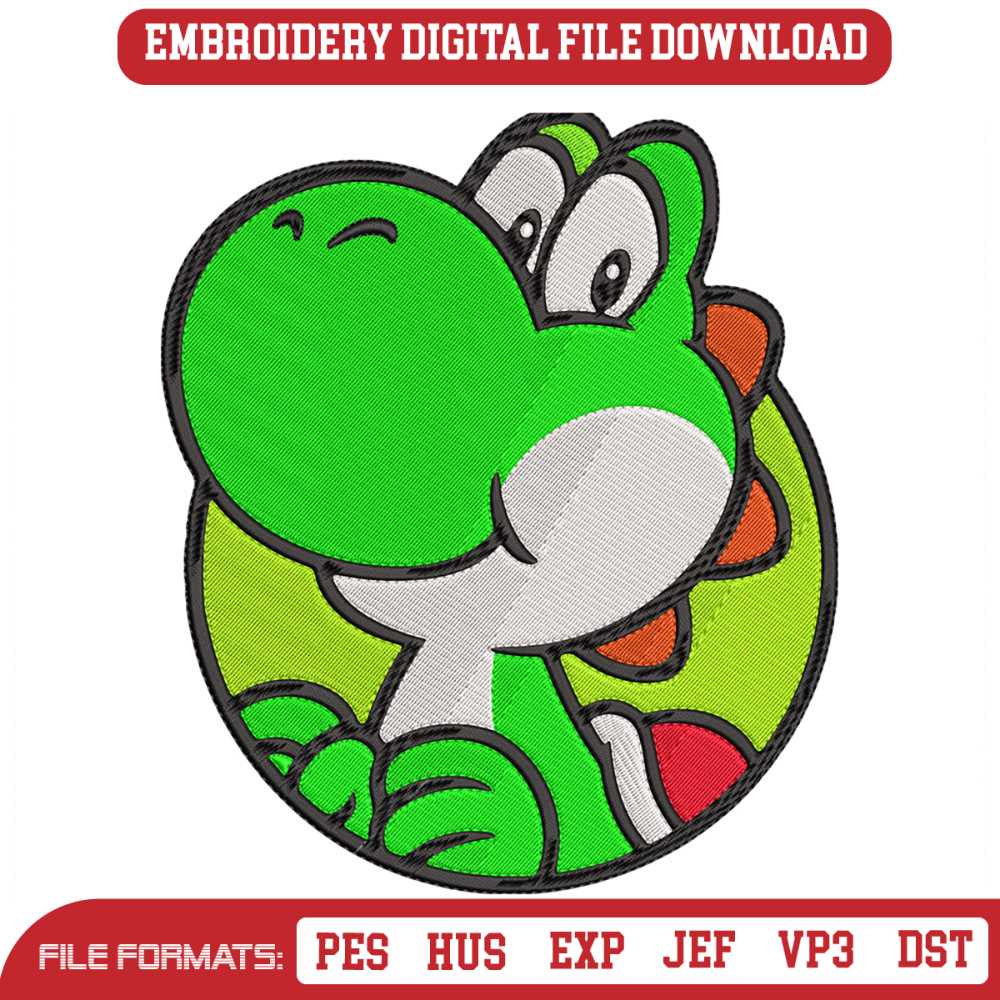 Yoshi Mario Embroidery Designs File | Inspire Uplift